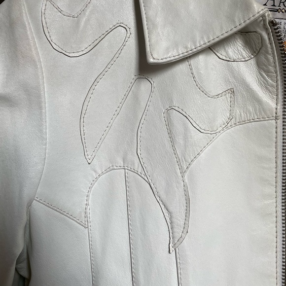 Aria | Jackets & Coats | Vintage Aria White Leather Jacket | Poshmark